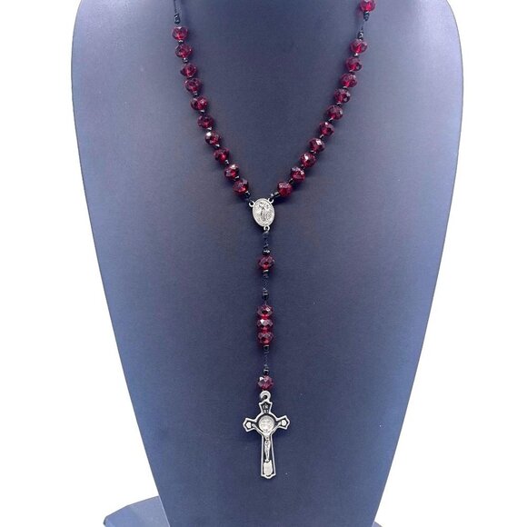 N/A | Jewelry | Faceted Crystals Beads Cross Pendant Ydrop Lariat ...